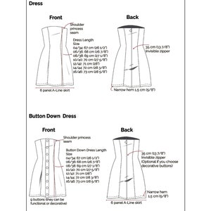 Strapless Mini Dress PDF Sewing Pattern | Button Down Dress Pattern ...