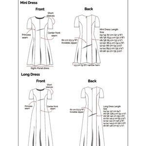 Eight-panel Dress PDF Sewing Pattern | Princess Seam Dress With Sleeves ...