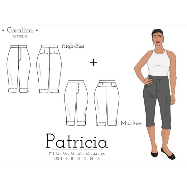 Capri Pants Pattern - Etsy