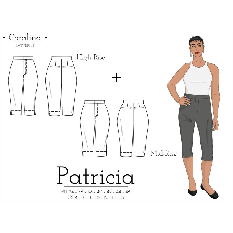Capri Pants Pattern - Etsy