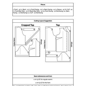 Button Front Top PDF Sewing Pattern | Sizes 4-16 (EU 34-46) | Two Style ...