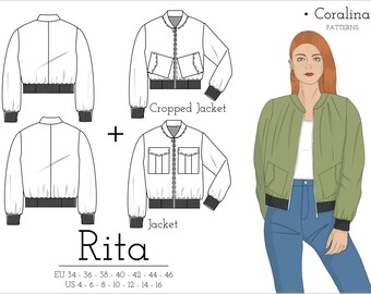 Men's Bomber Jacket Pdf Sewing Pattern Sizes 48 / 50 / - Etsy