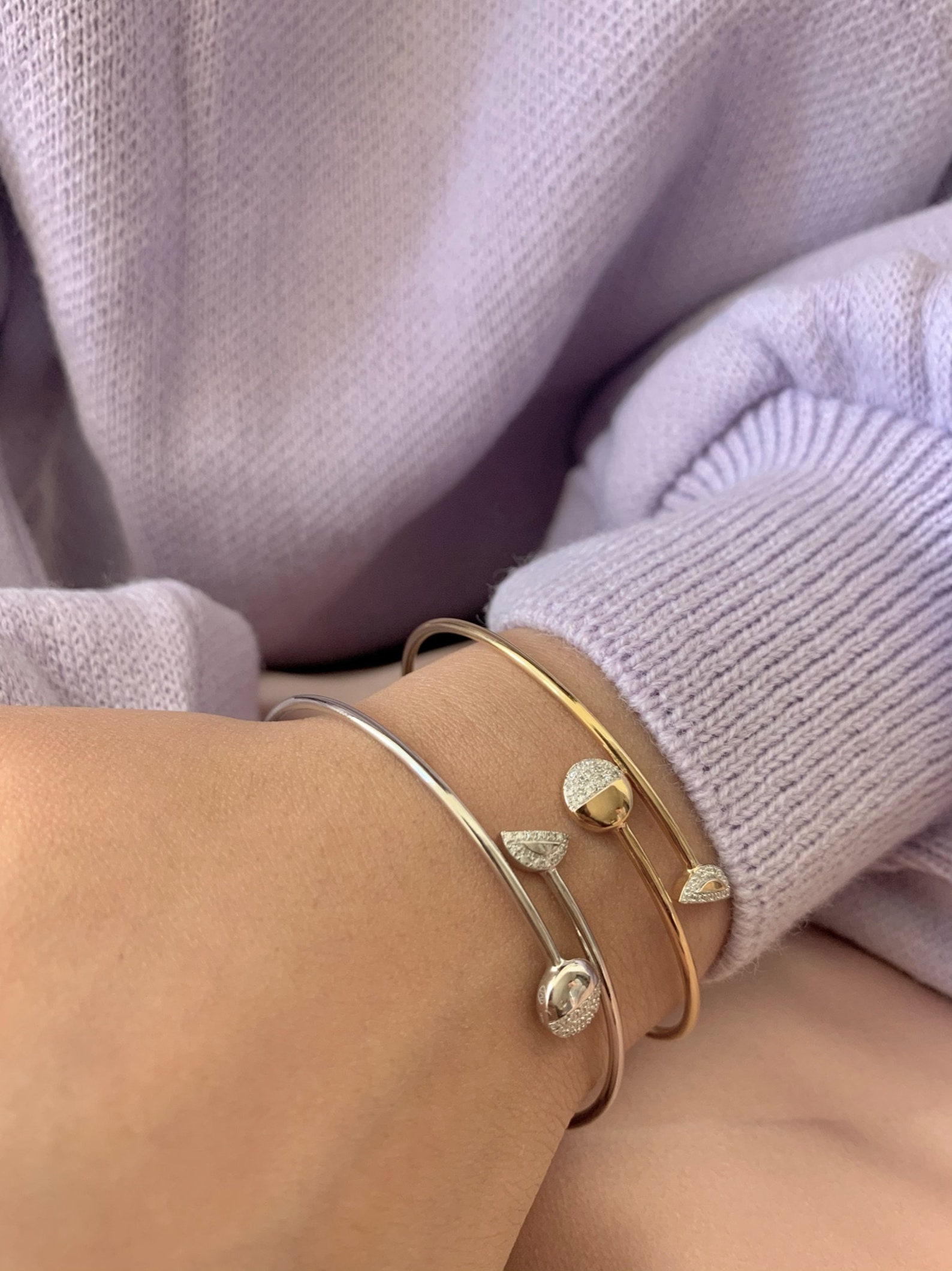 Moon Stages Bangle in Sterling Silver - Etsy