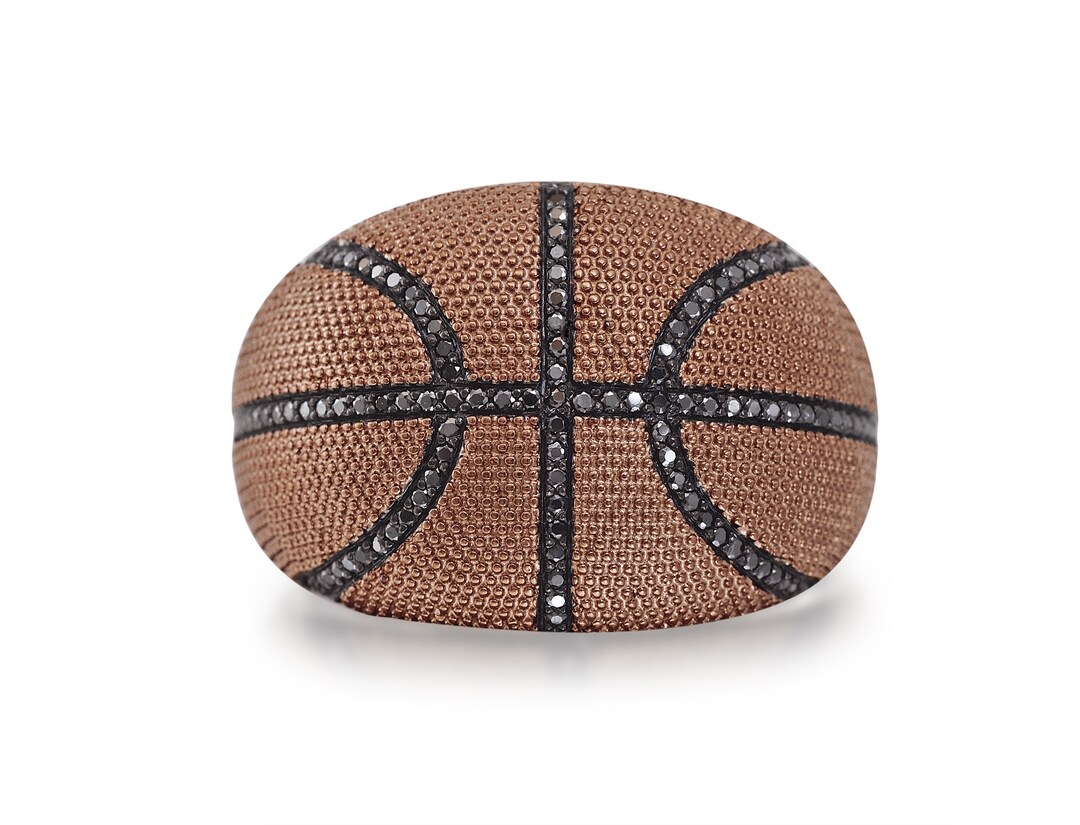 Slam Dunk Basketball Black Diamond Ring - Etsy