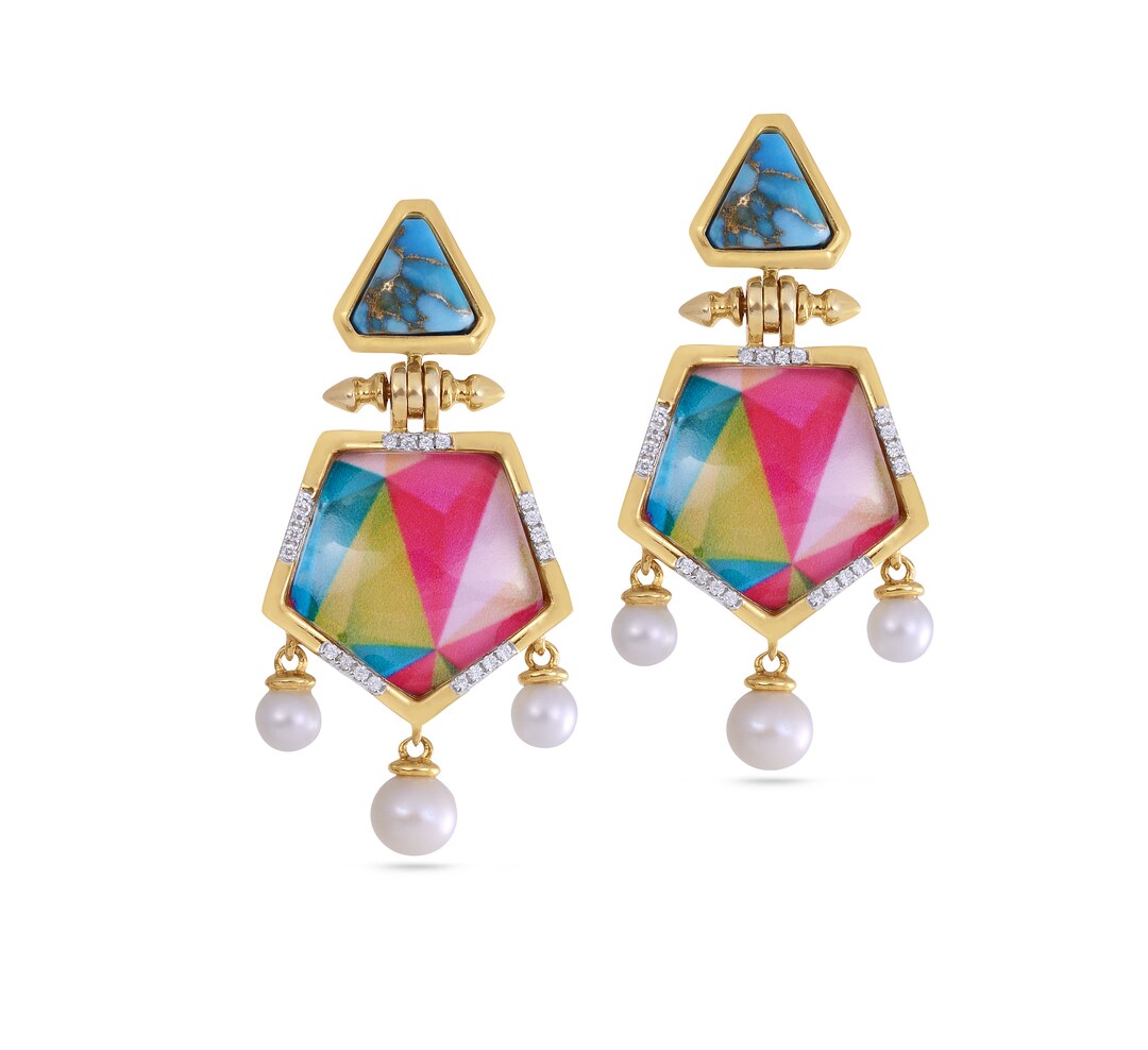 Unicorn Popcorn Pearl & Vibrant Mosaic Diamond Tops - Etsy