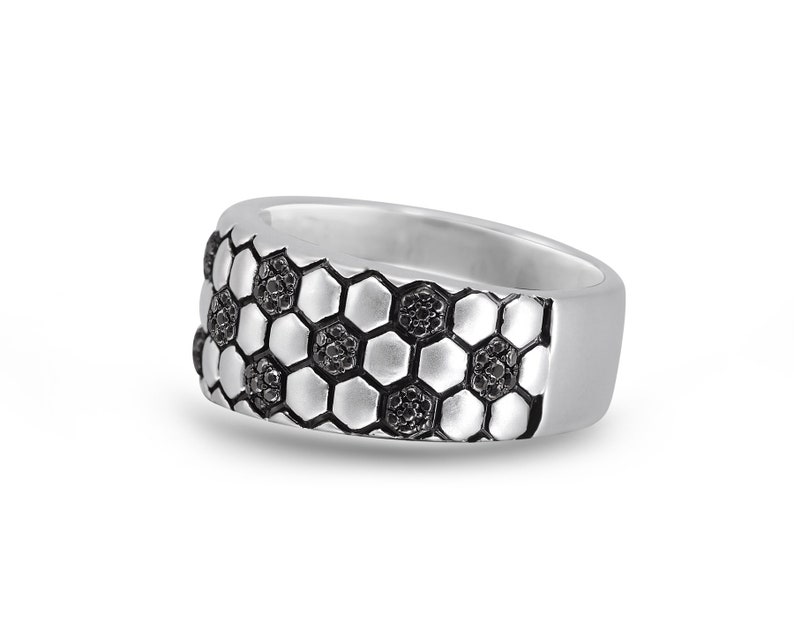 Kick & Goal Soccer Black Diamond Band Ring - Etsy
