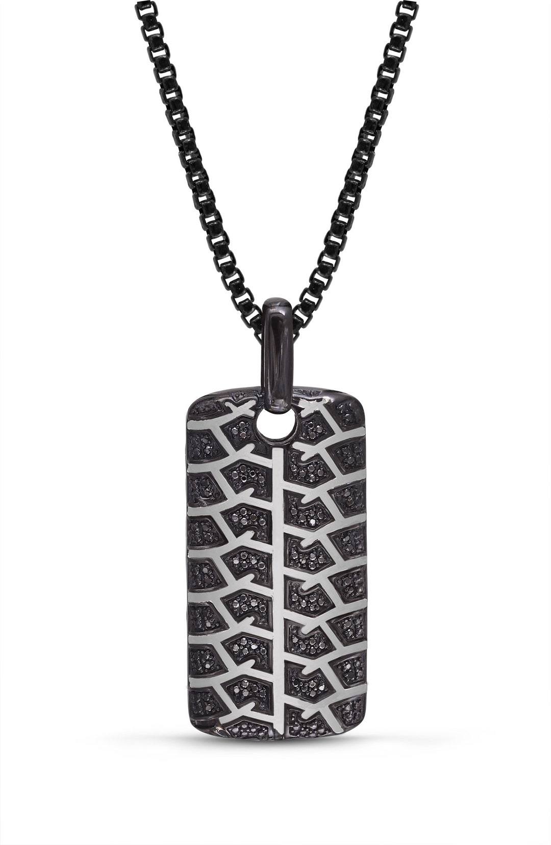 Born Drifter Black Rhodium Plated Sterling Silver Tire Tread Black ...