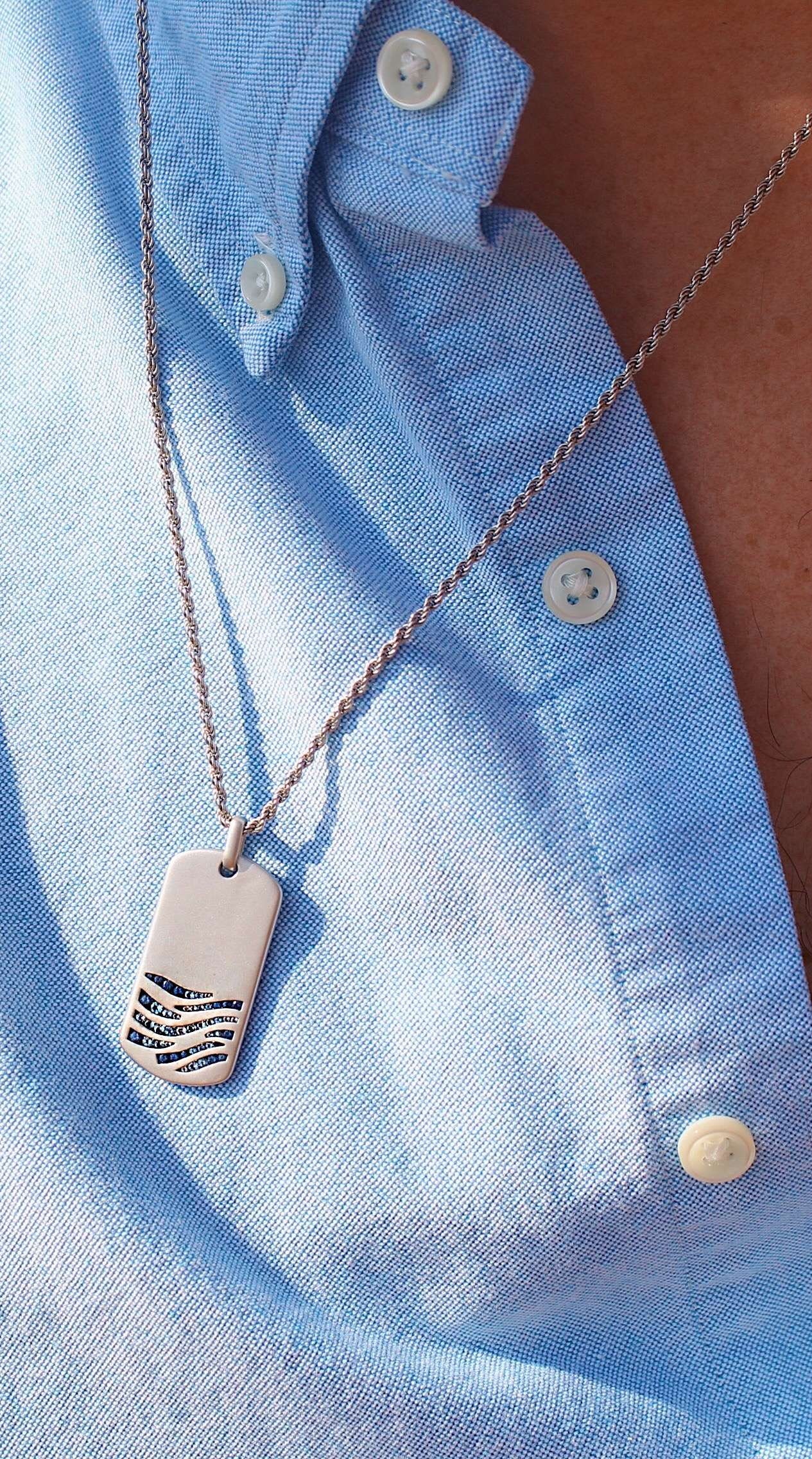 Deep Blue Sea Blue Sapphire Stone Tag - Etsy