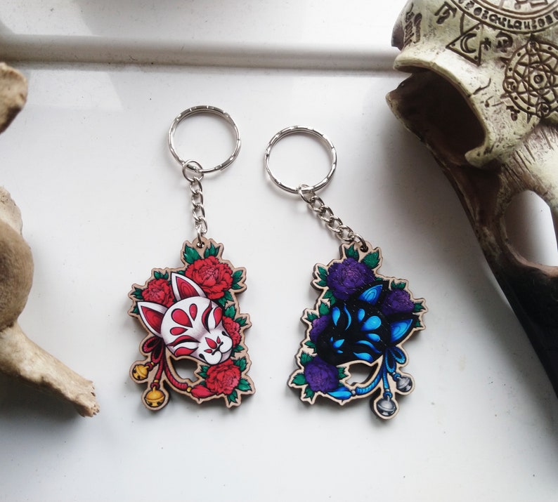 Key Chains Kitsune Masks - Etsy