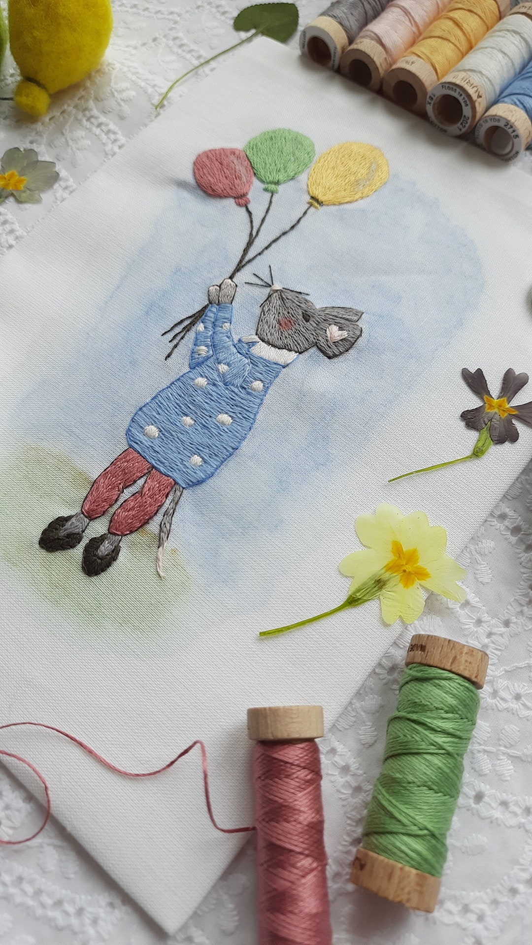 Primrose Mouse With Balloons Embroidery Pattern Primrose Collection PDF ...