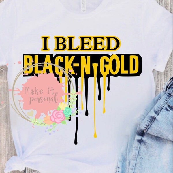 I Bleed Black and Gold Svg - Etsy Hong Kong