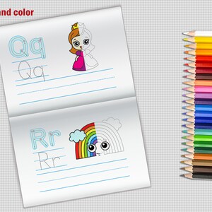 Printable Worksheet. Alphabet Coloring Book and Handwriting Practice ...