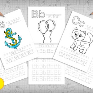 Printable Worksheet. Alphabet Coloring Book and Handwriting Practice ...