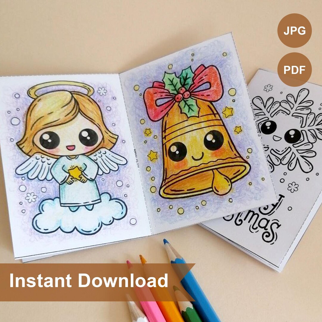 Tiny Mini Colouring Book | Printable Christmas Coloring Book | Digital ...