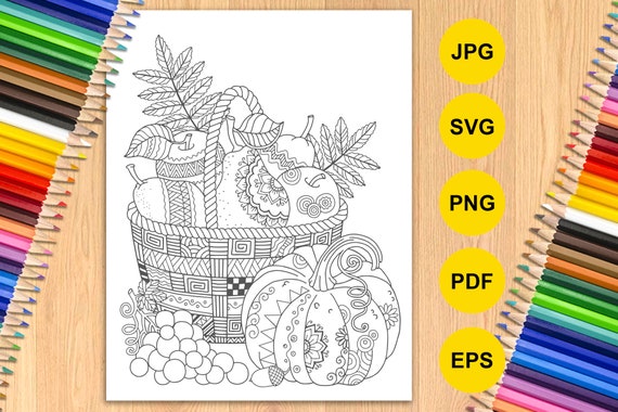 Harvest Basket Coloring Pages
