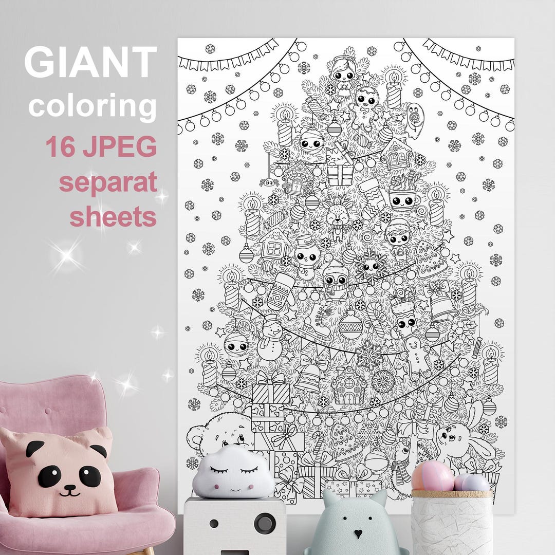 GIANT Christmas Tree | Printable Coloring Poster - Etsy