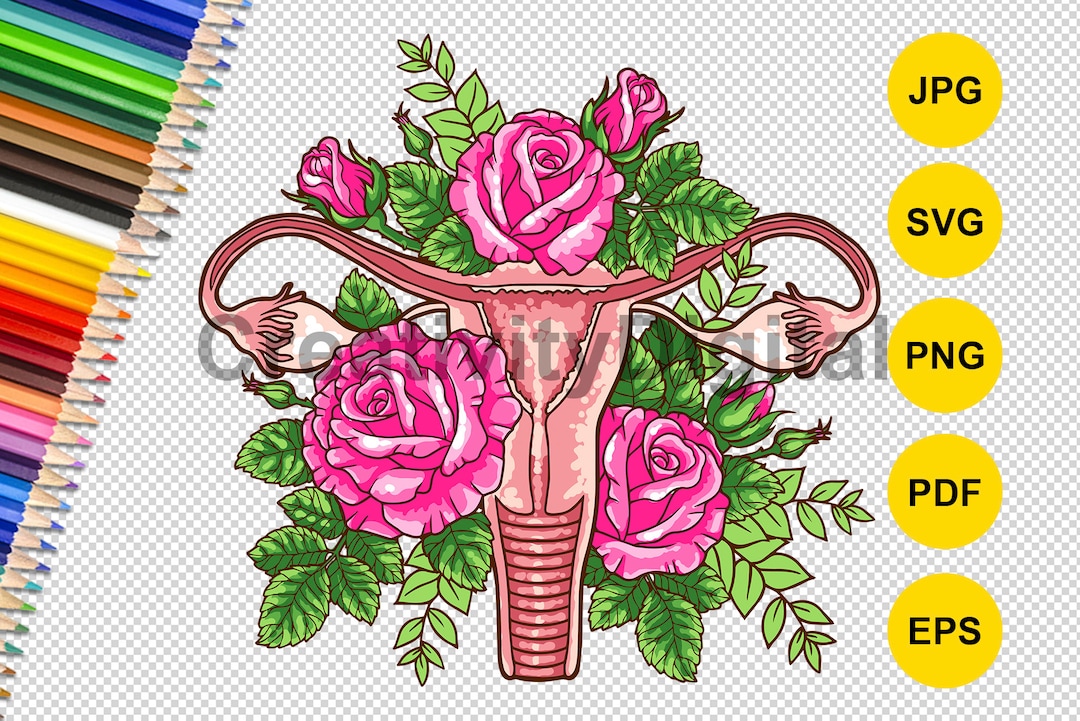 Floral Uterus SVG, Floral Vagina. My Vagina is Beautiful. Female ...