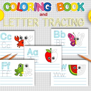 Printable Worksheet. Alphabet Coloring Book and Handwriting Practice ...