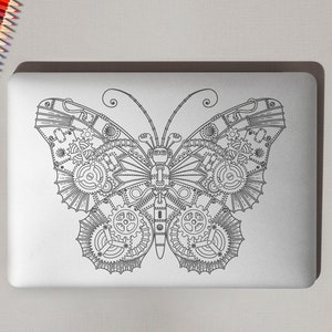 Steampunk Butterfly Coloring Page. Vector Clipart SVG. Zentangle Svg ...