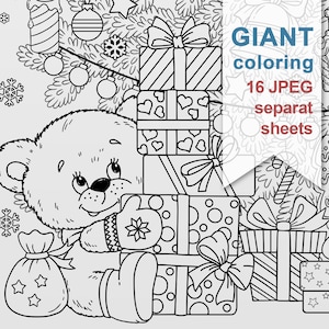 GIANT Christmas Tree | Printable Coloring Poster - Etsy
