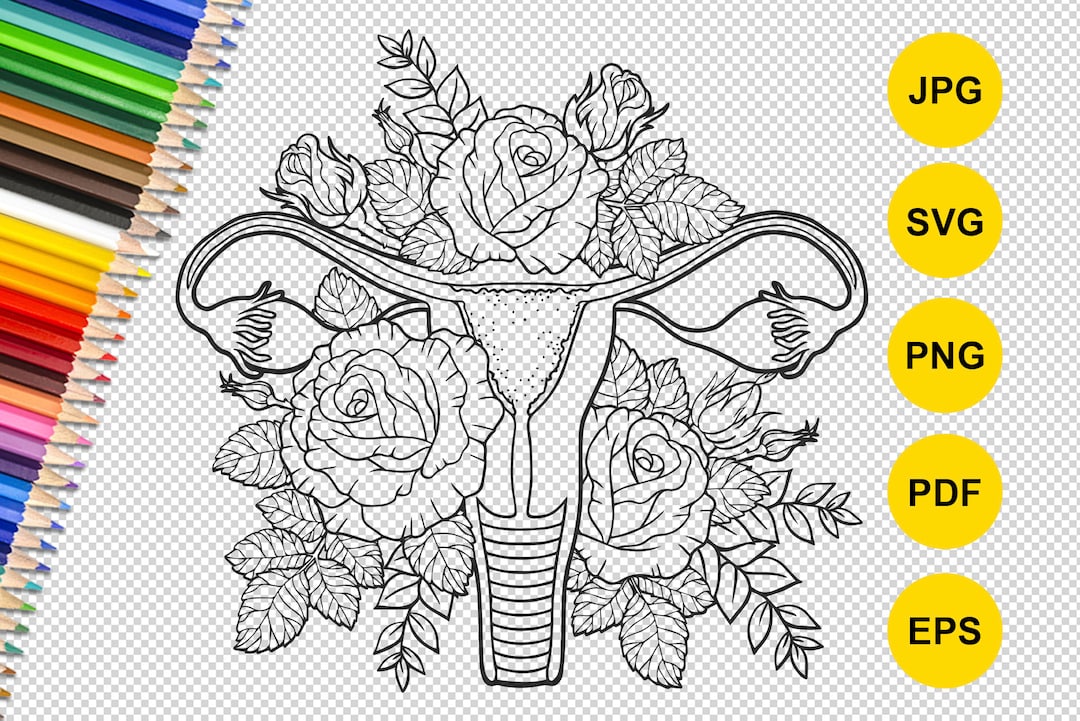 Floral Uterus SVG, Floral Vagina. My Vagina is Beautiful. Female ...