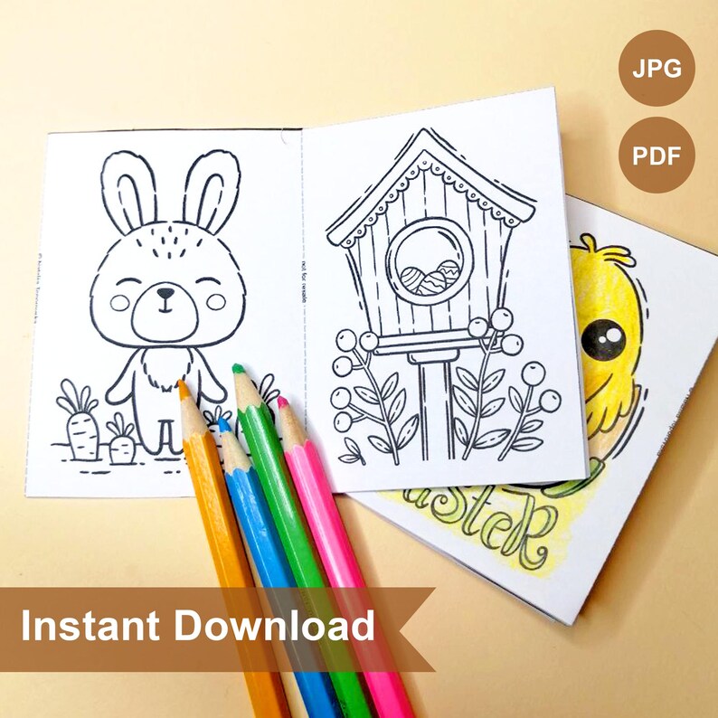 Tiny Mini Colouring Book | Printable Easter Coloring Book | Digital ...