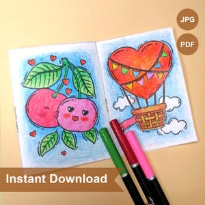 Tiny Mini Colouring Book | Printable Love Coloring Book | Digital ...