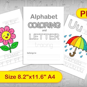 Printable Worksheet. Alphabet Coloring Book and Handwriting Practice ...