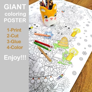 GIANT Christmas Tree | Printable Coloring Poster - Etsy