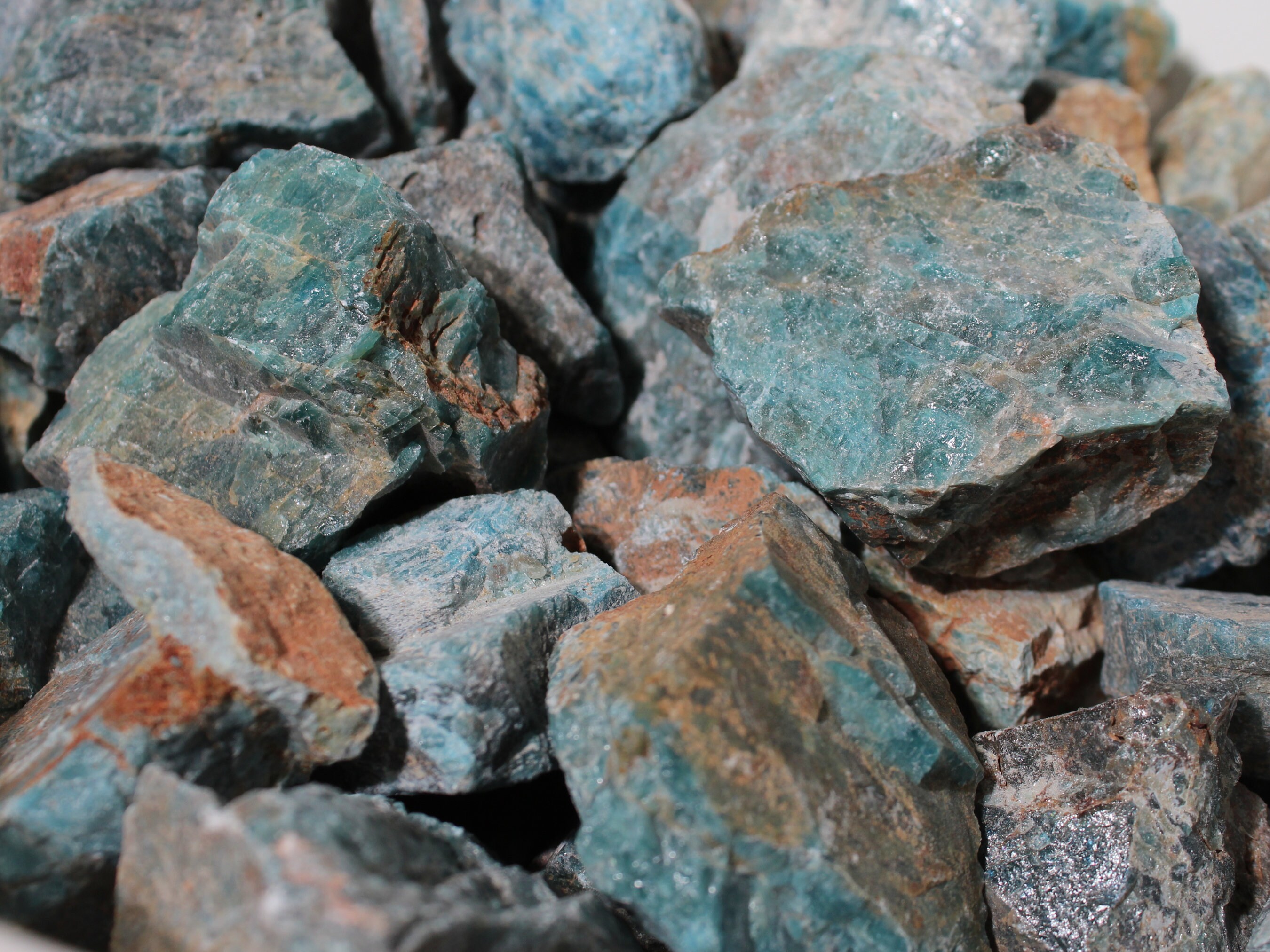 Blue Apatite | Large Rough Rocks for Tumbling | Size 1.5" - 3" | Raw ...