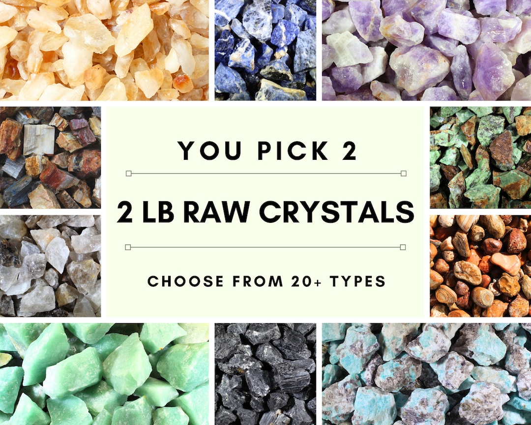 2 LB RAW CRYSTALS | You Pick 2 | Size 1-2” | Bulk Wholesale Crystals ...
