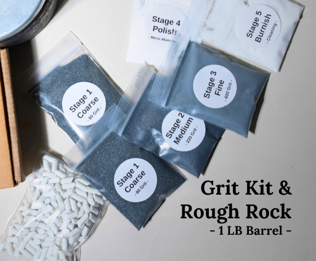 Rock Tumbling Grit Kit | Pre-measured for 1 LB Barrel | Silicon Carbide ...