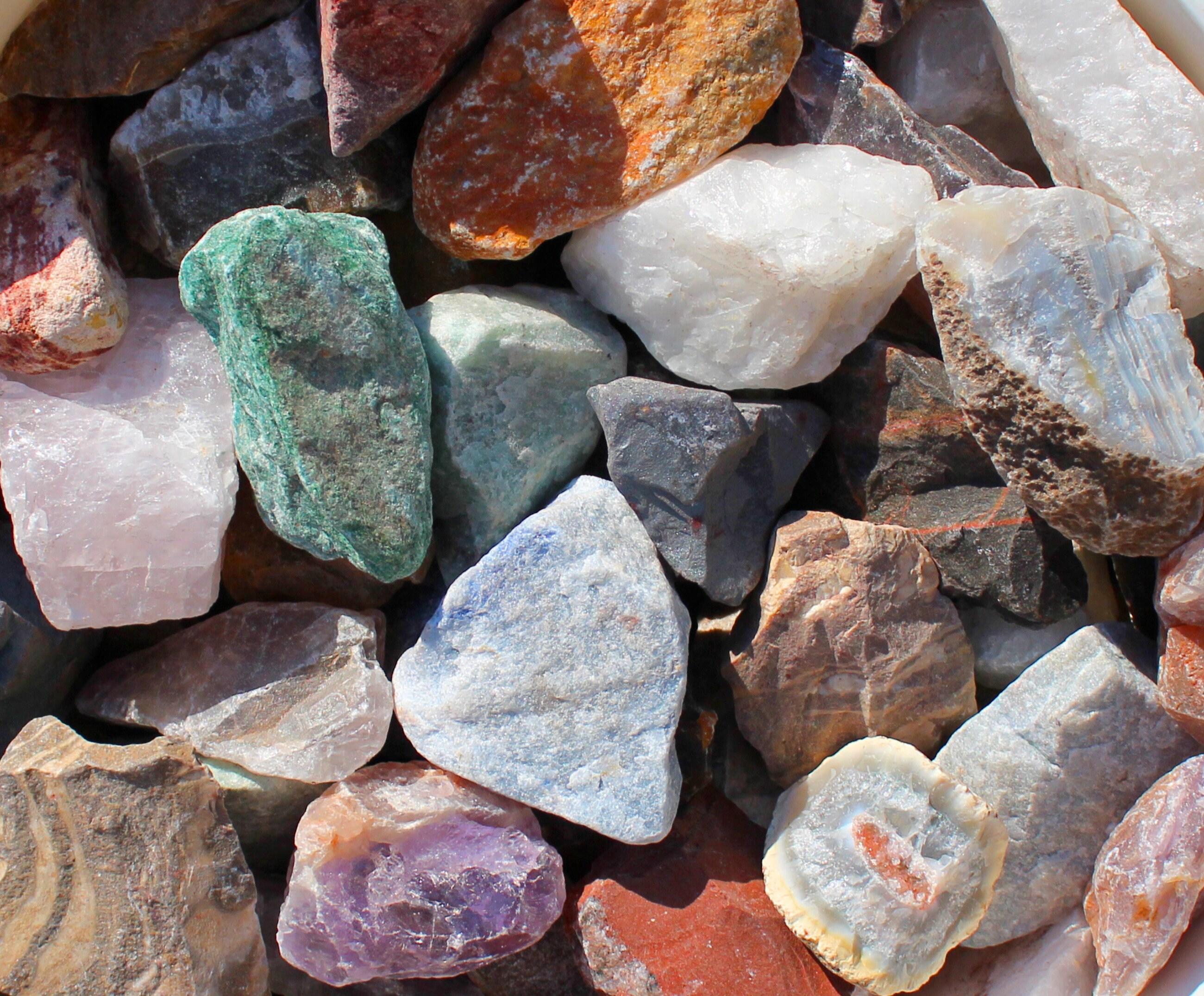 Brazil Mix | Large Rough Rocks for Tumbling | Size: 2" - 3" | 1 LB Bulk ...