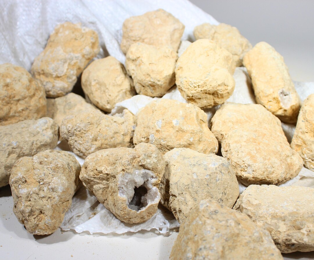 Break Your Own Geode | Set of 20 | "a" Grade Unbroken Crystals | 2" - 4 ...