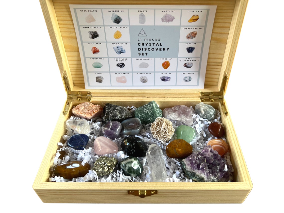 21 Pcs Beginner Crystal Kit-raw Crystal Set-healing Crystal - Etsy