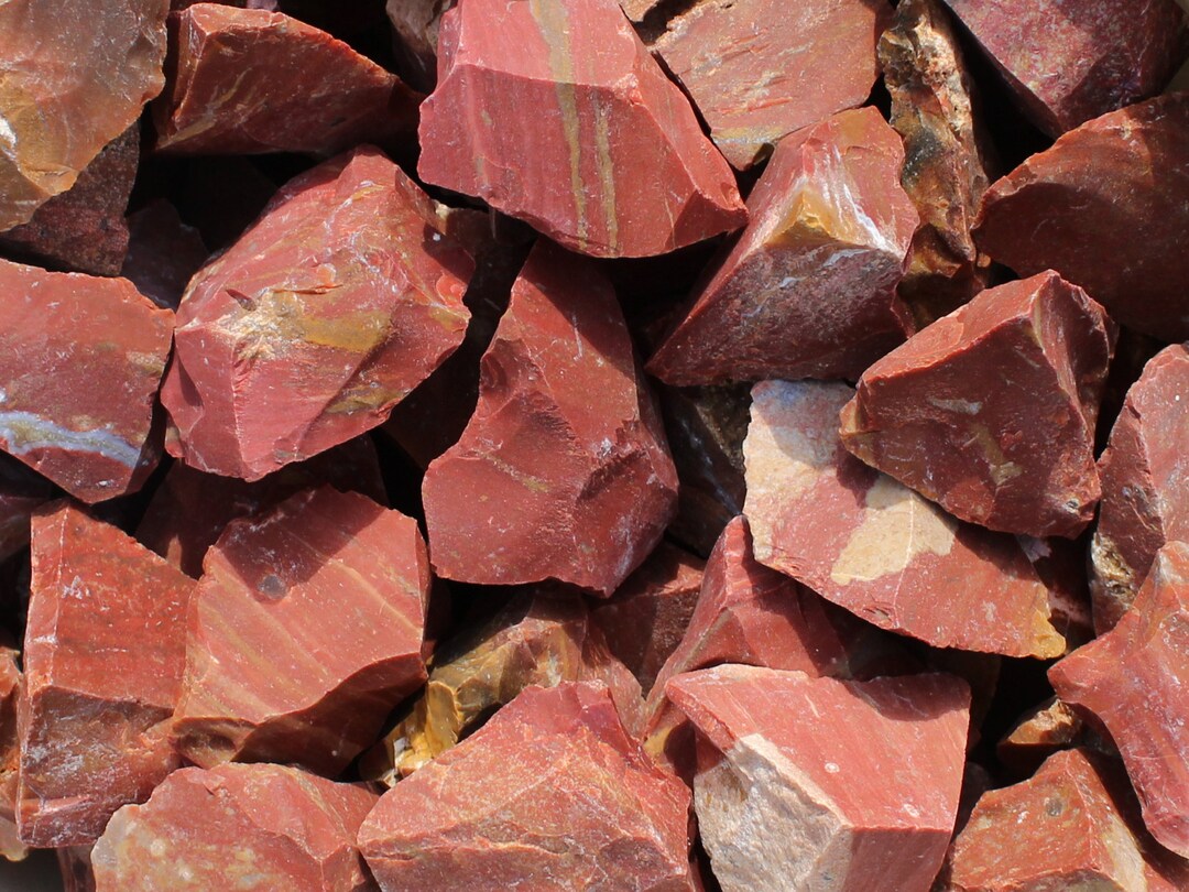 Red Jasper | Large Rough Rocks for Tumbling | Size: 2" - 3" | 1 LB Bulk ...