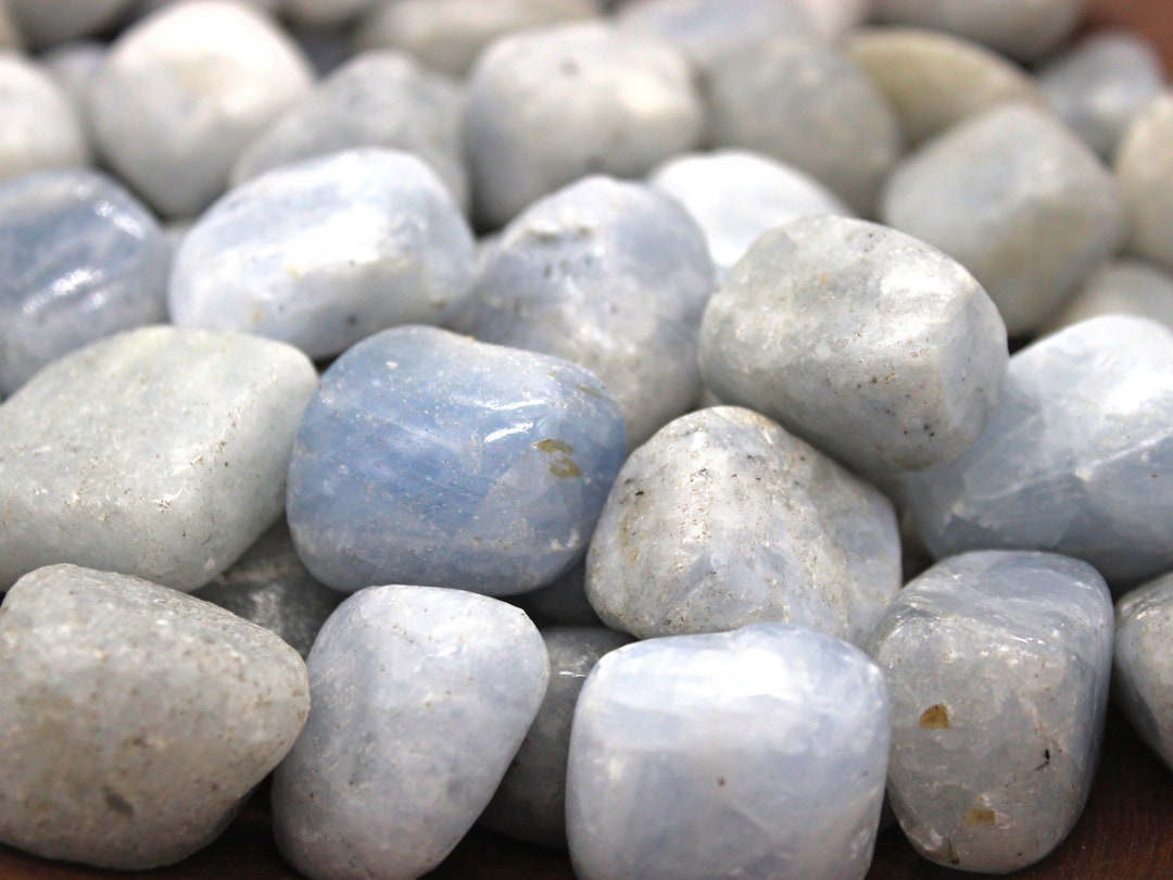 Blue Calcite Tumbled Stones - Blue Calcite Crystal Polished Stones ...