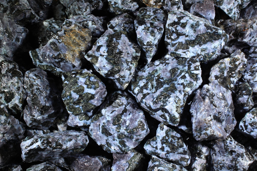 Indigo Gabbro | Raw Crystals From Madagascar | Rough Rocks for Tumbling | Rough Stones | Bulk ...