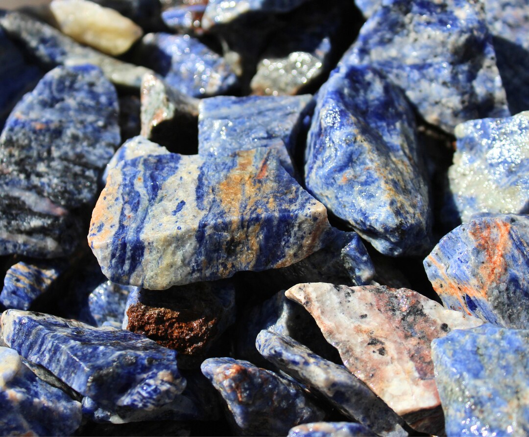 Sodalite "granite" Rough Rocks | Tumbling Raw Crystals From South ...