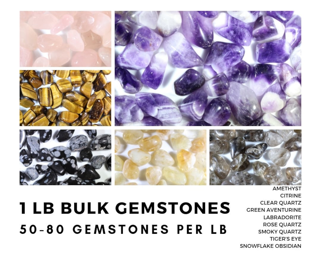 Bulk 1 LB Tumbled Gemstones-amethyst-rose Quartz Crystal Gemstones-bulk ...