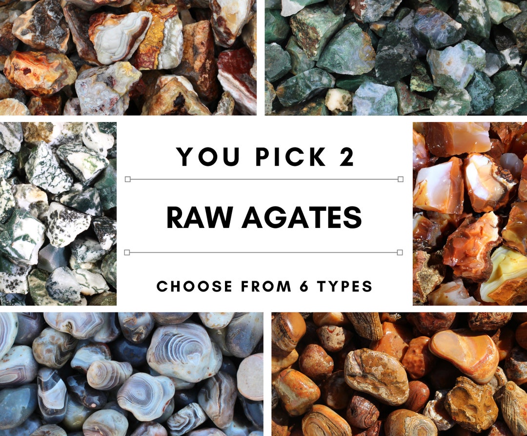 2 LB RAW AGATES | You Pick 2 | Crazy Lace | Grey Botswana | Bahia ...