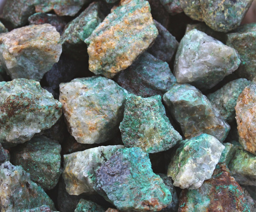 Chrysocolla | Large Rough Rocks for Tumbling | Size: 2" - 3" | 1 LB ...