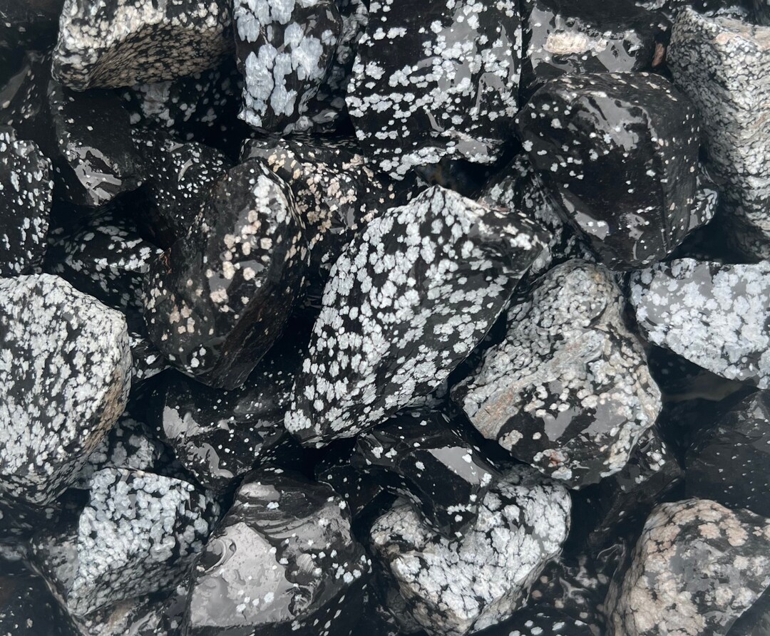 Snowflake Obsidian Raw Natural Stones, Raw Snowflake Obsidian Crystals ...