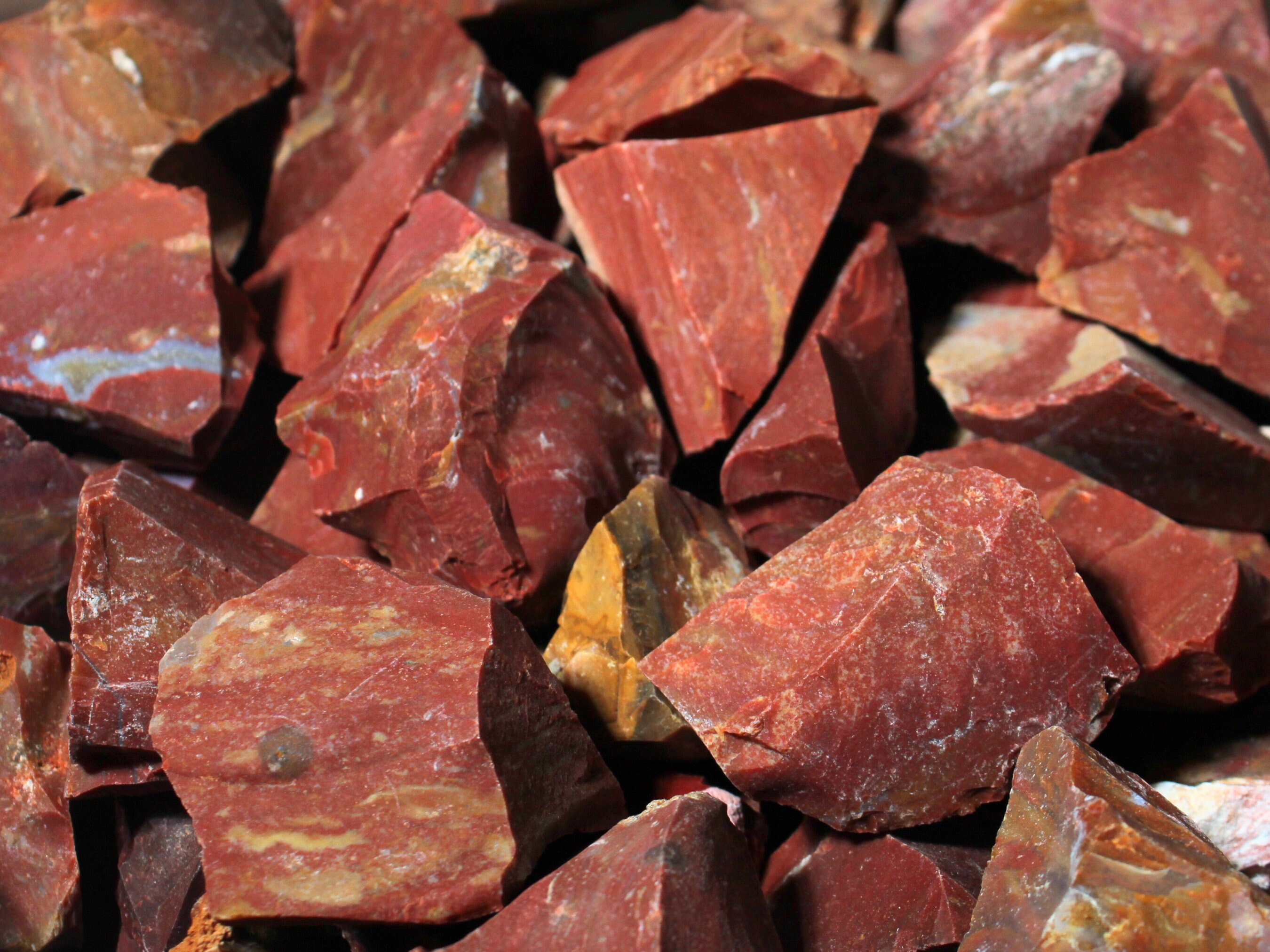 Red Jasper | Large Rough Rocks for Tumbling | Size: 2" - 3" | 1 LB Bulk ...