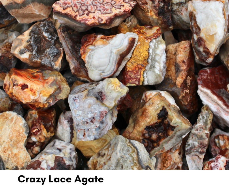 2 LB RAW AGATES | You Pick 2 | Crazy Lace | Grey Botswana | Bahia ...