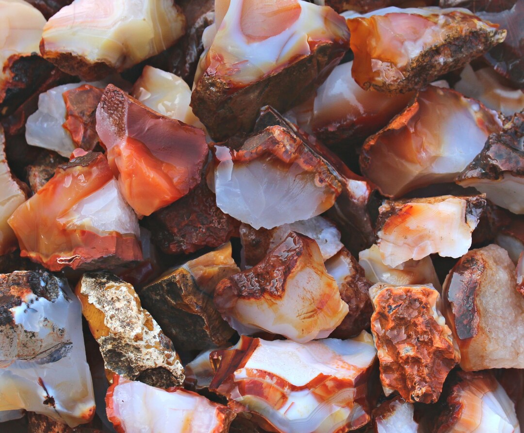 Carnelian Raw Stones Large Rough Rocks for Tumbling Size: 1.5 3 1 LB ...