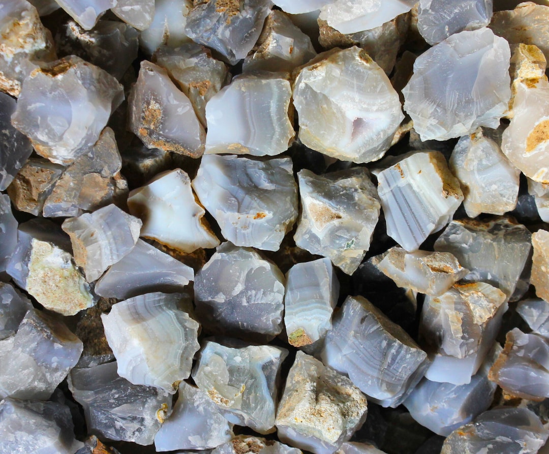 Blue Gray Agate | Tumbling Rough Rocks From Asia | Agate | Raw Crystals for Tumbling and Craft ...