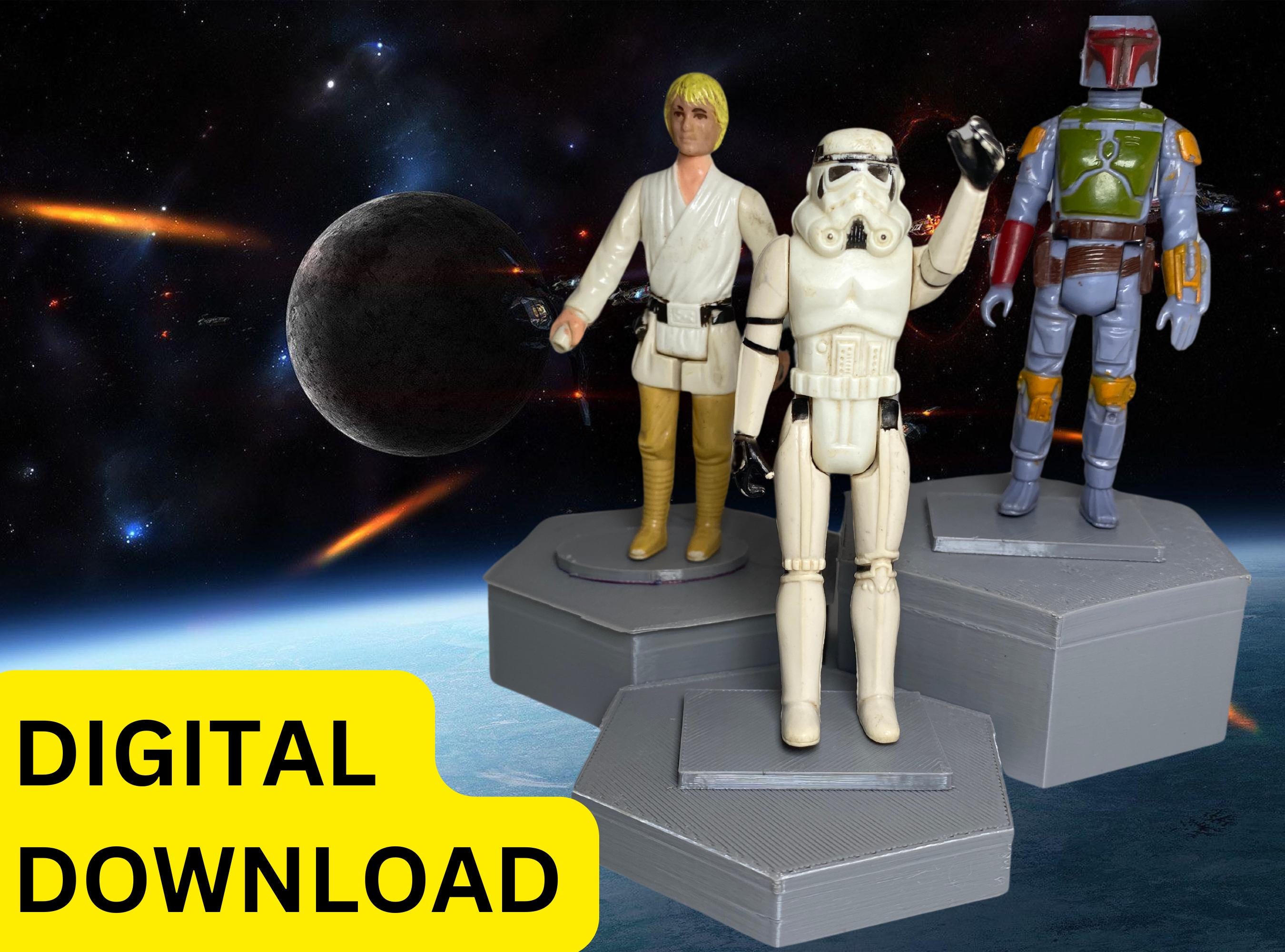 3 Action Figure Elevated Display Stand for 3.75 Inch Figures. Digital ...