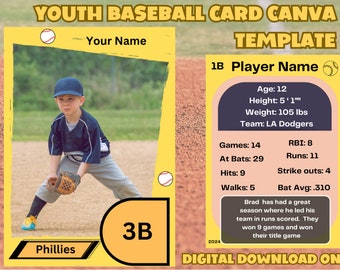 1950s-style Green Baseball Trading Card Template Customizable ...