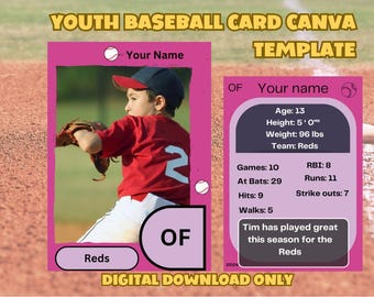1950s-style Green Baseball Trading Card Template Customizable ...